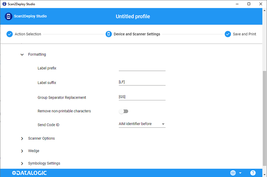 Configuring Memor 10 Scanner Settings - Android Devices - Datalogic Developer